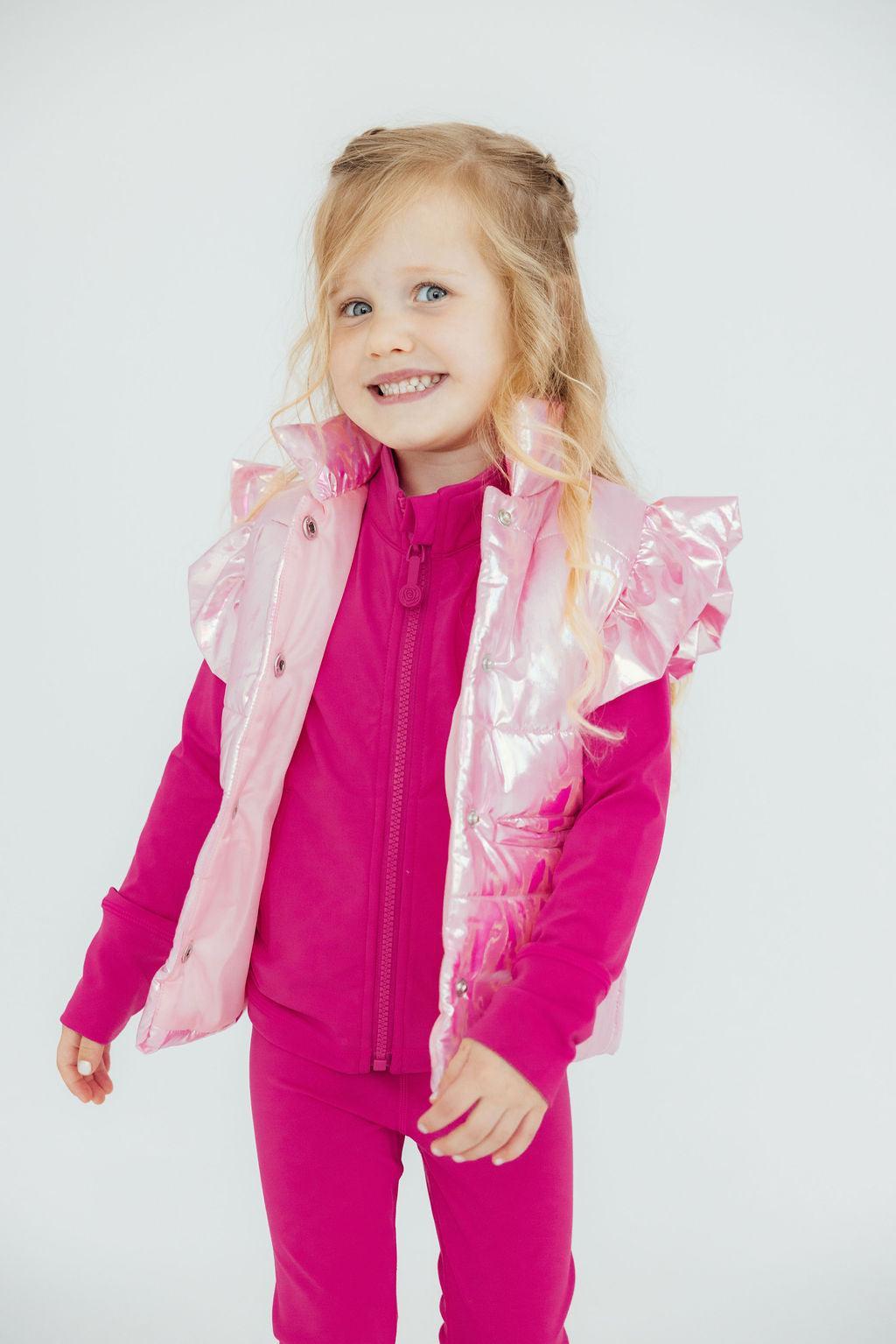 Pink Iridescent Puffer Vest – Three Bees Company
